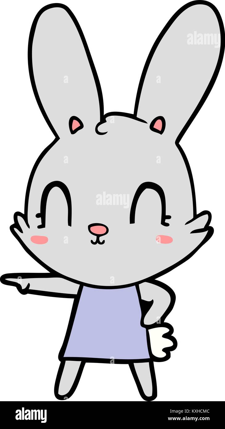 cute cartoon rabbit in dress Stock Vector Image & Art - Alamy