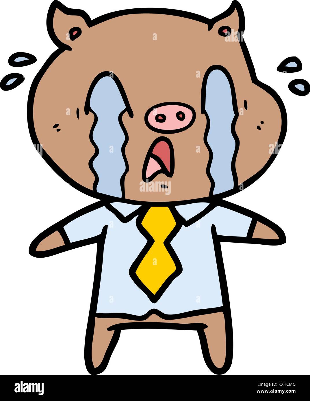 crying pig cartoon wearing human clothes Stock Vector Image & Art - Alamy