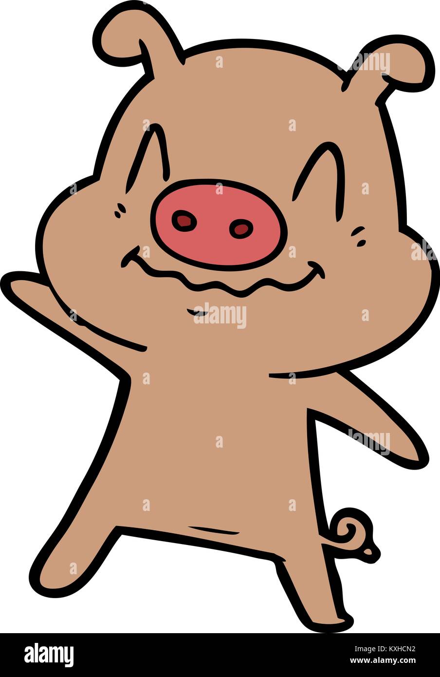 nervous cartoon pig Stock Vector Image & Art - Alamy