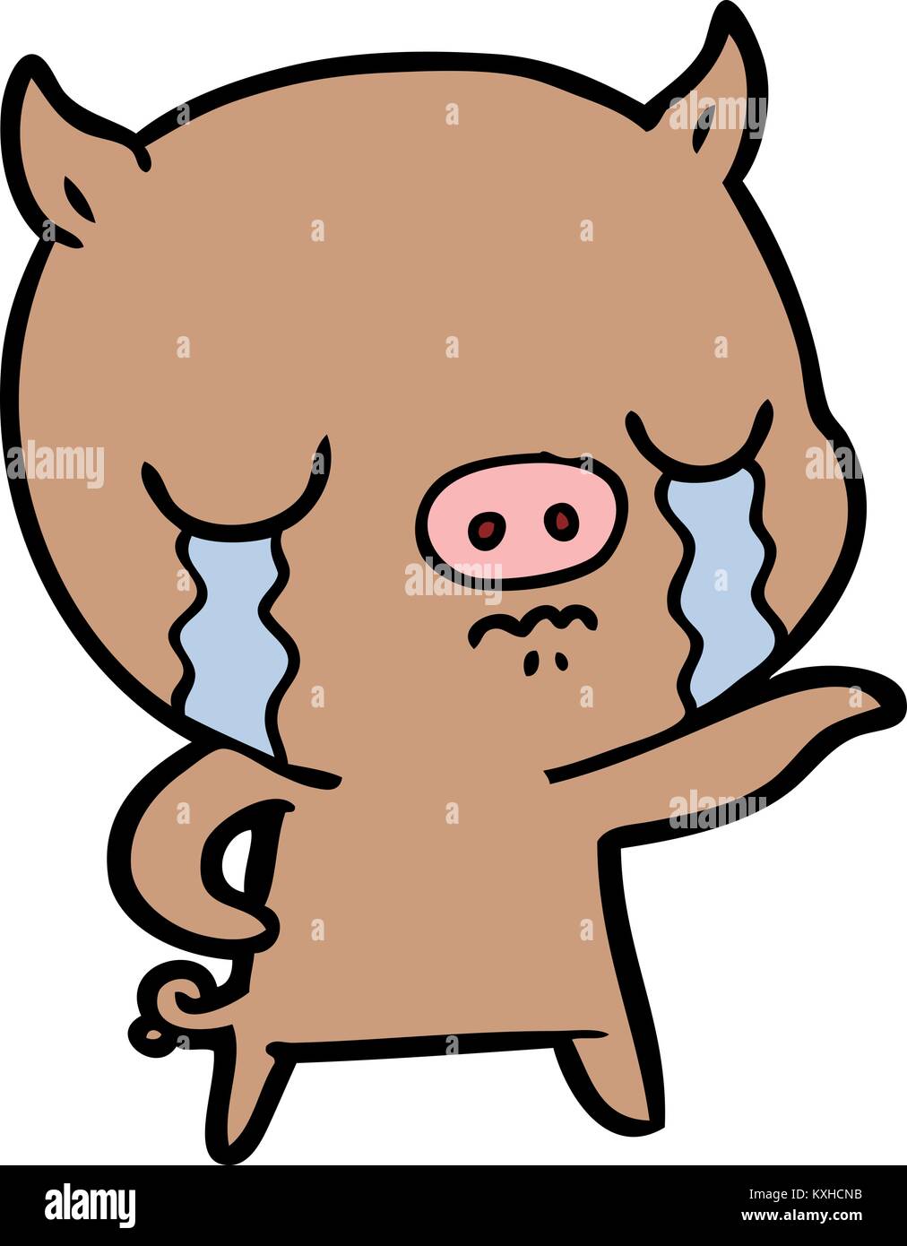 cartoon pig crying pointing Stock Vector Image & Art - Alamy