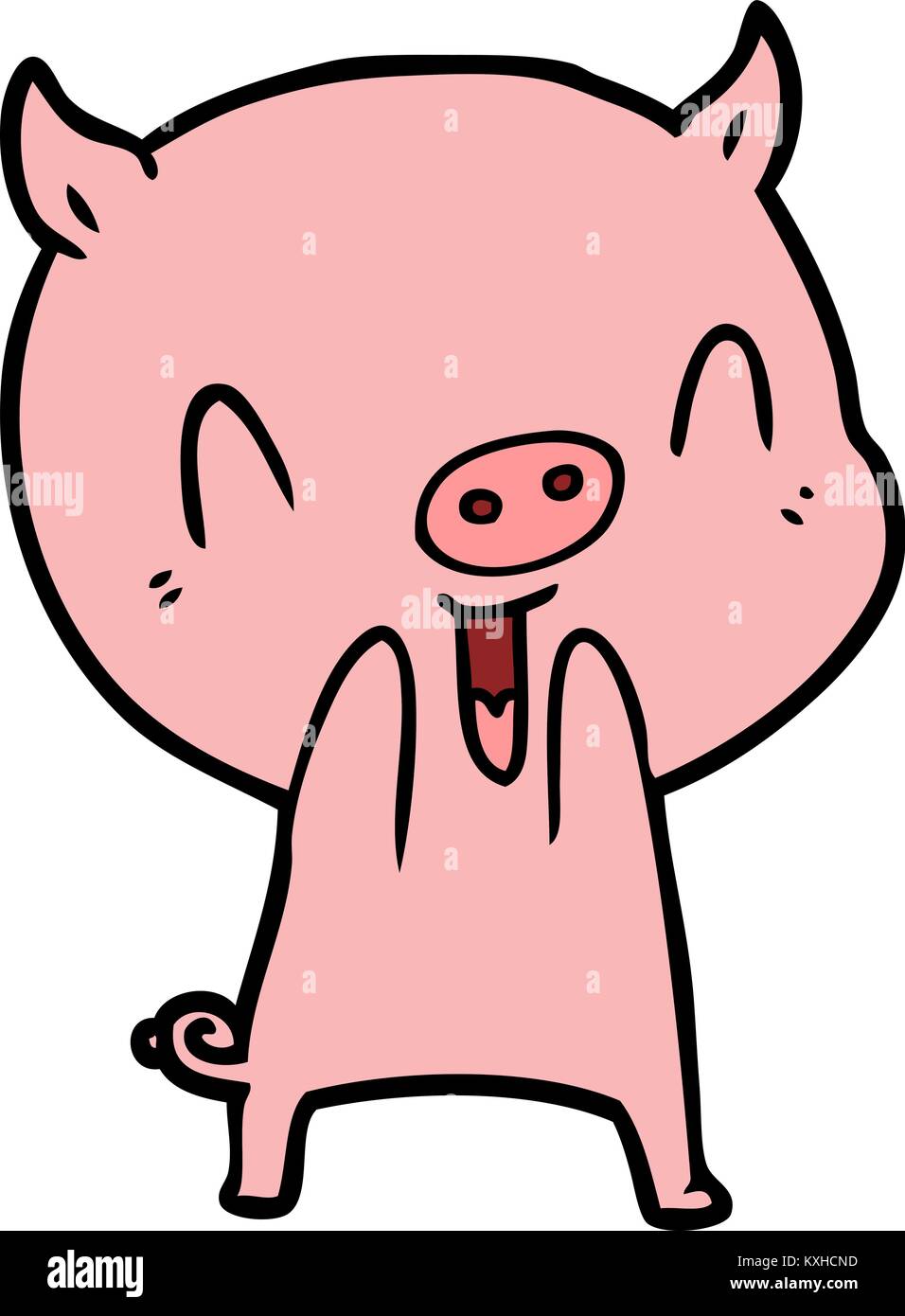 happy cartoon pig Stock Vector Image & Art - Alamy