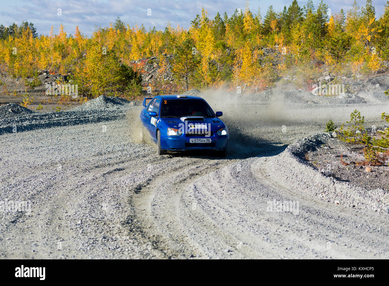 Blue subaru impreza rally car hi-res stock photography and images - Alamy