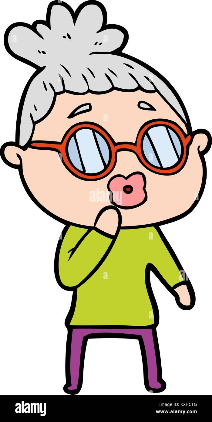 cartoon woman wearing spectacles Stock Vector Image & Art - Alamy
