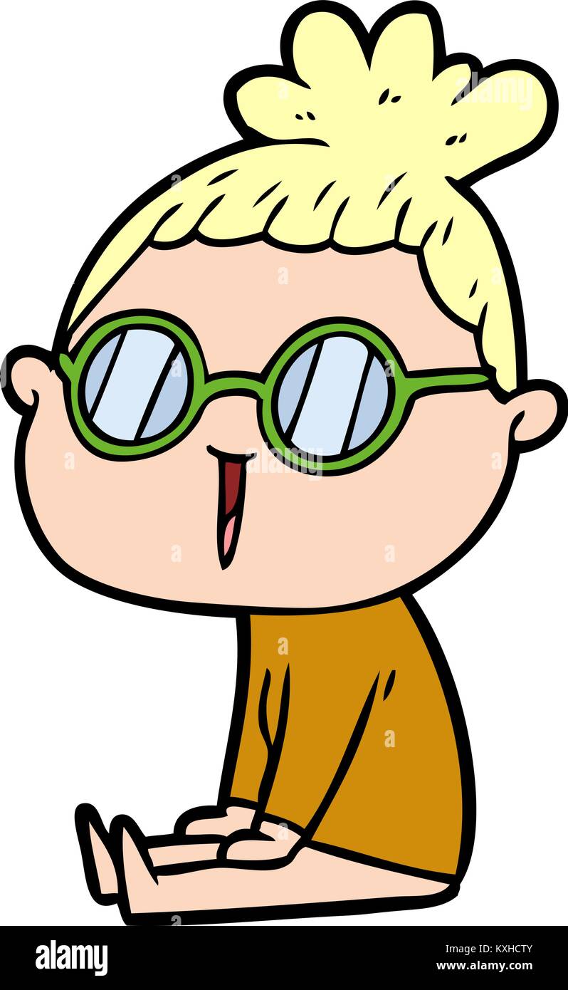cartoon woman wearing spectacles Stock Vector Image & Art - Alamy