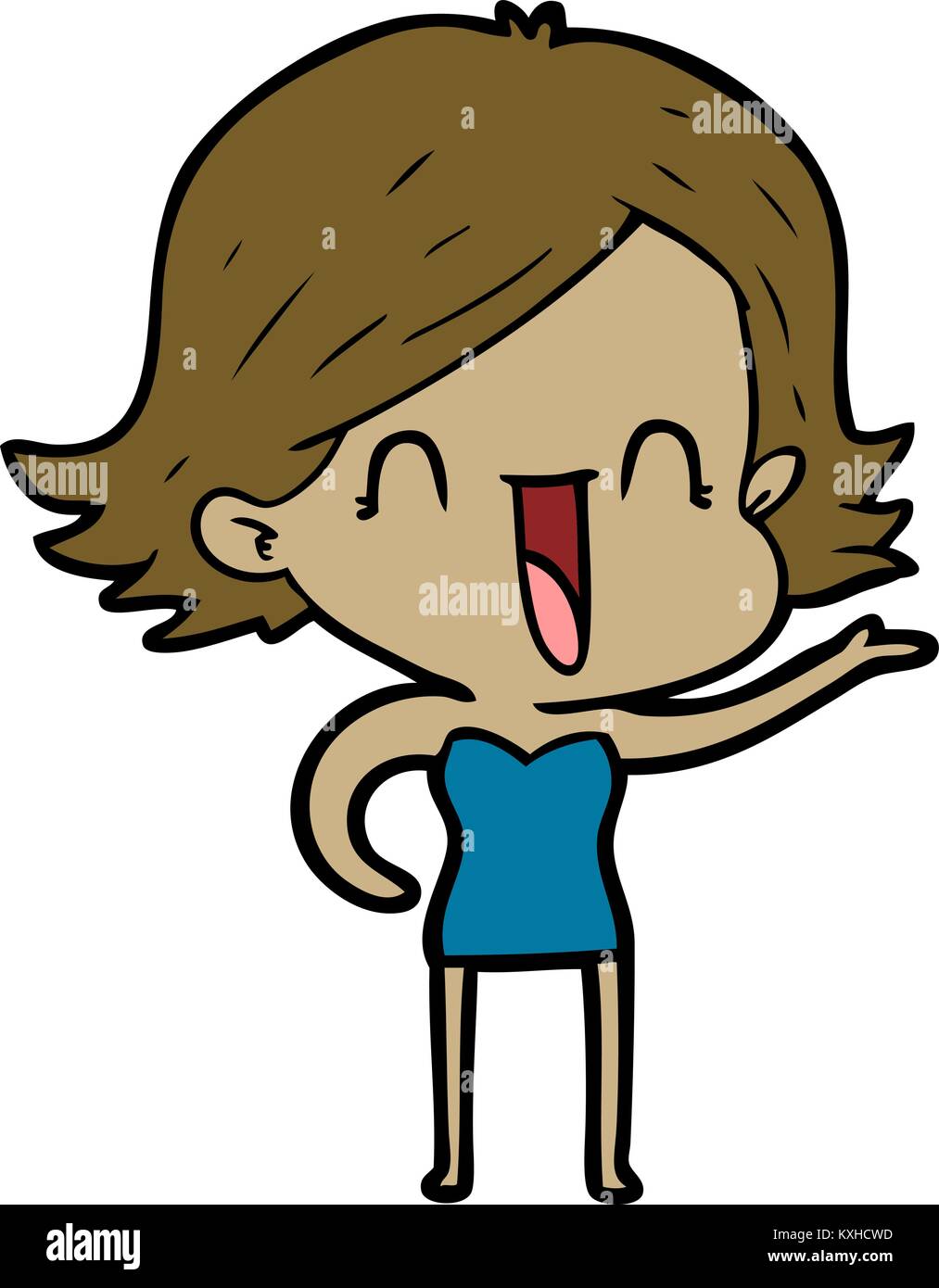 cartoon happy woman Stock Vector Image & Art - Alamy