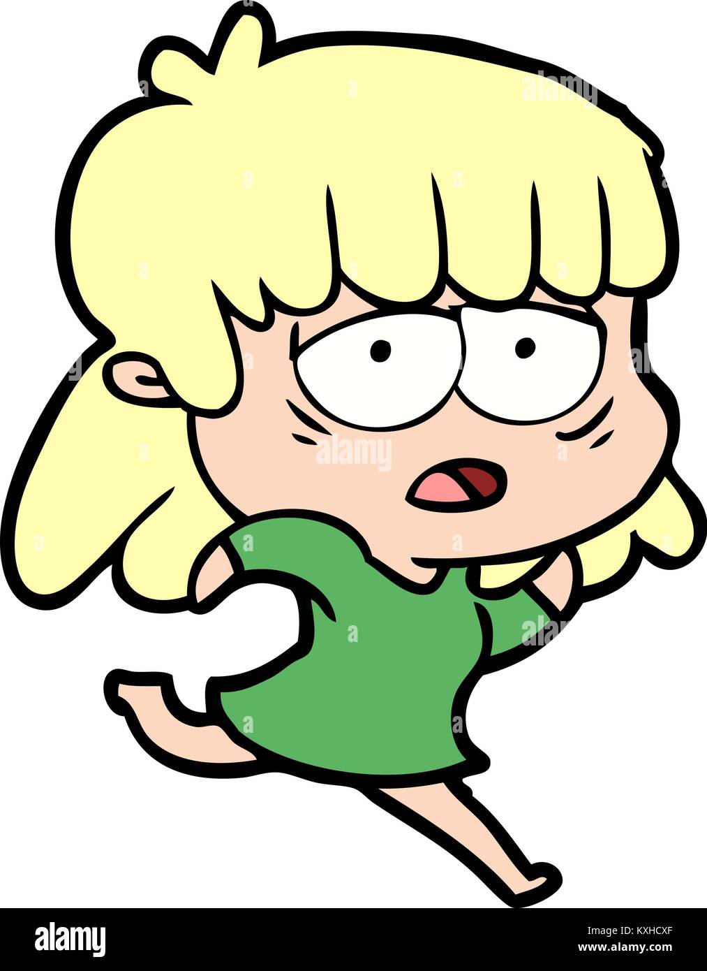 cartoon tired woman Stock Vector Image & Art - Alamy