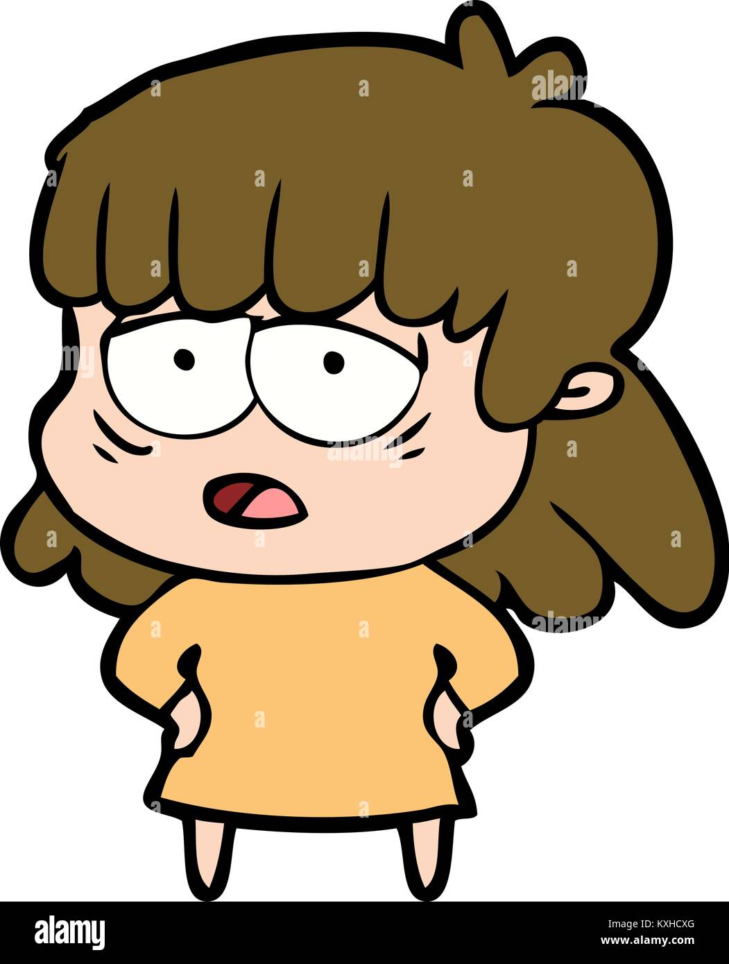 cartoon tired woman Stock Vector Image & Art - Alamy