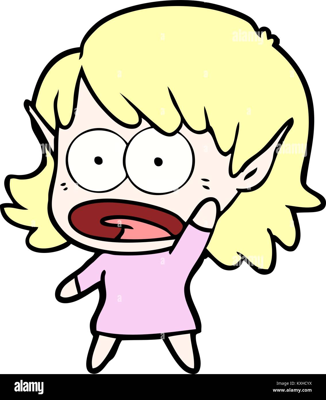 cartoon shocked elf girl Stock Vector Image & Art - Alamy