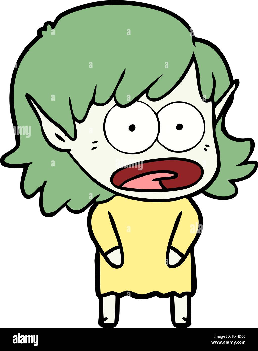cartoon shocked elf girl Stock Vector Image & Art - Alamy