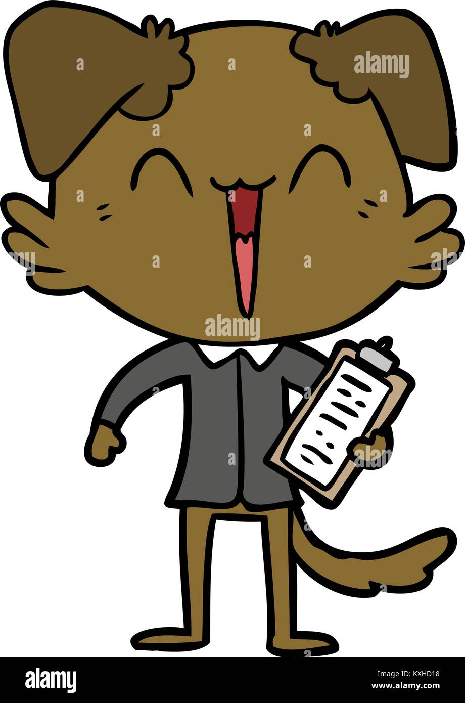 happy office dog cartoon Stock Vector Image & Art - Alamy