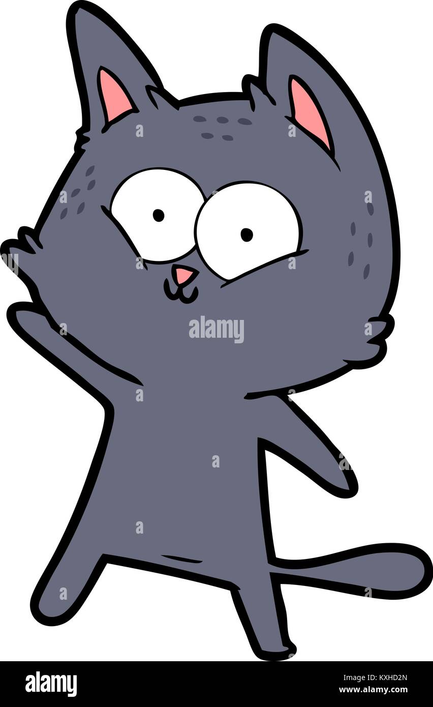 cartoon cat waving Stock Vector Image & Art - Alamy