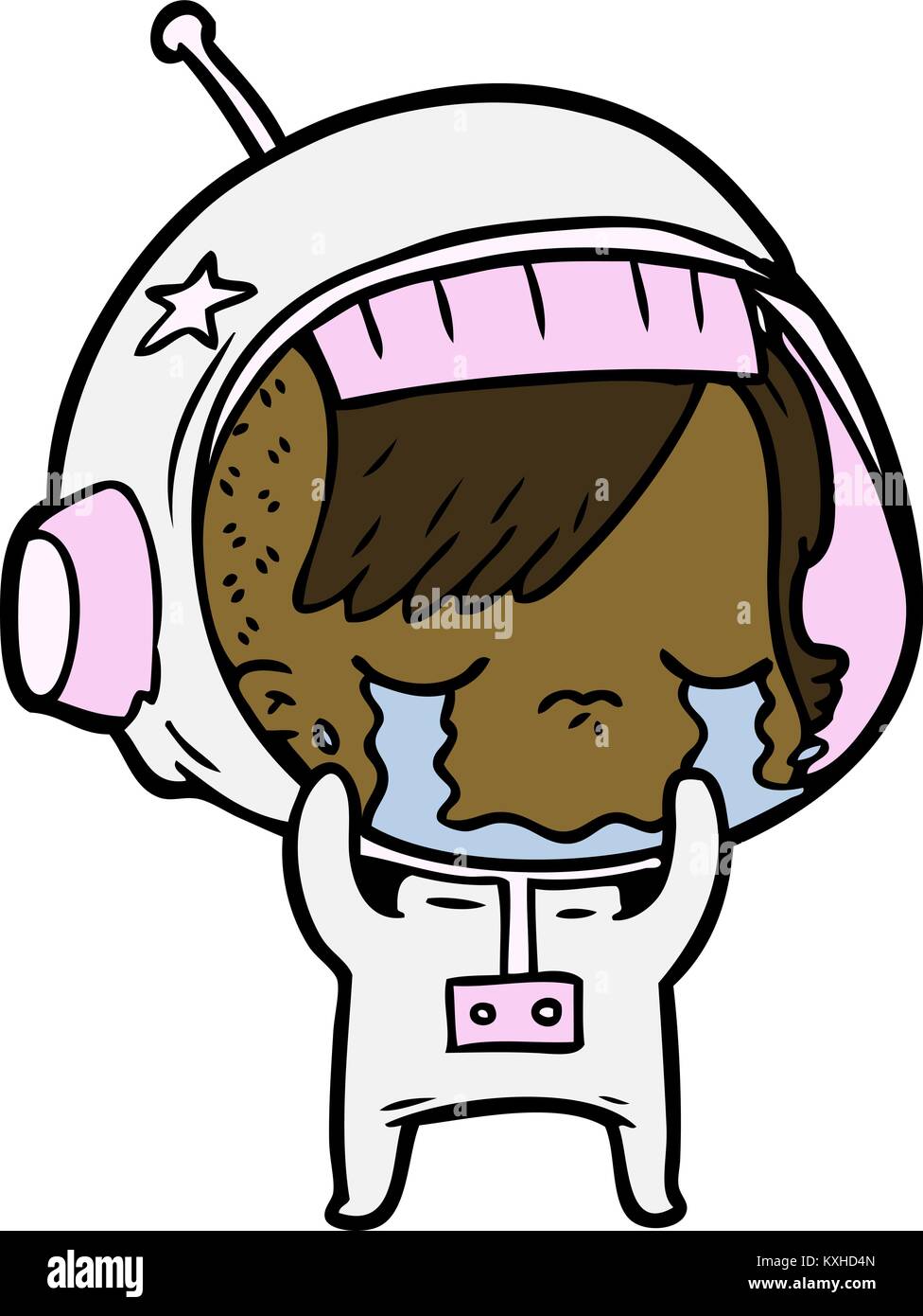 cartoon crying astronaut girl Stock Vector Image & Art - Alamy