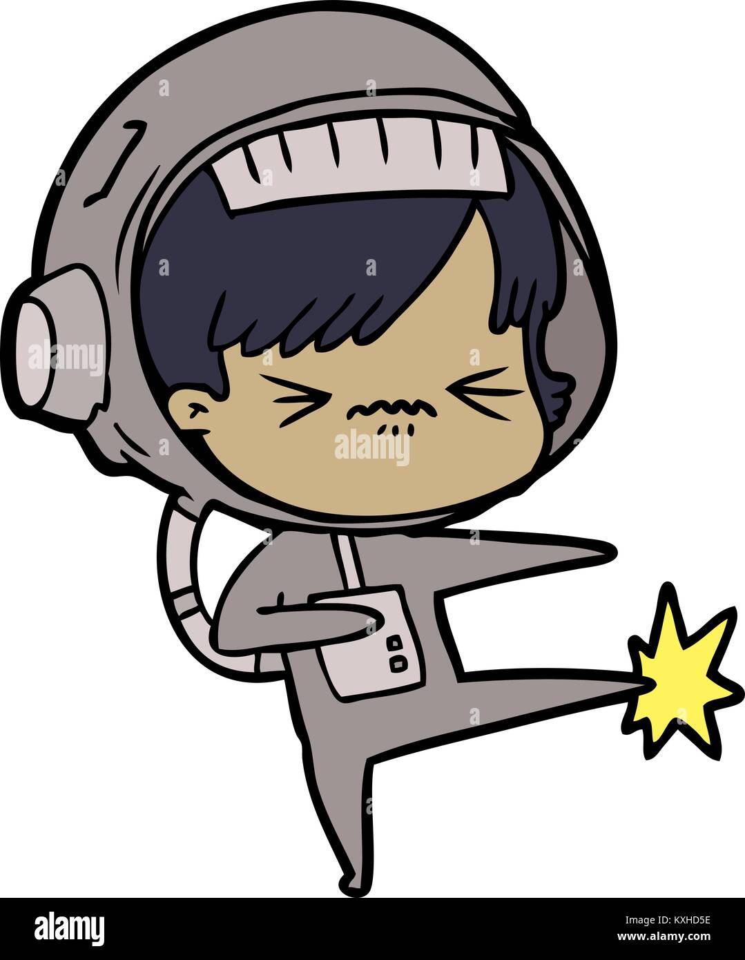 angry cartoon space girl stubbing toe Stock Vector Image & Art - Alamy