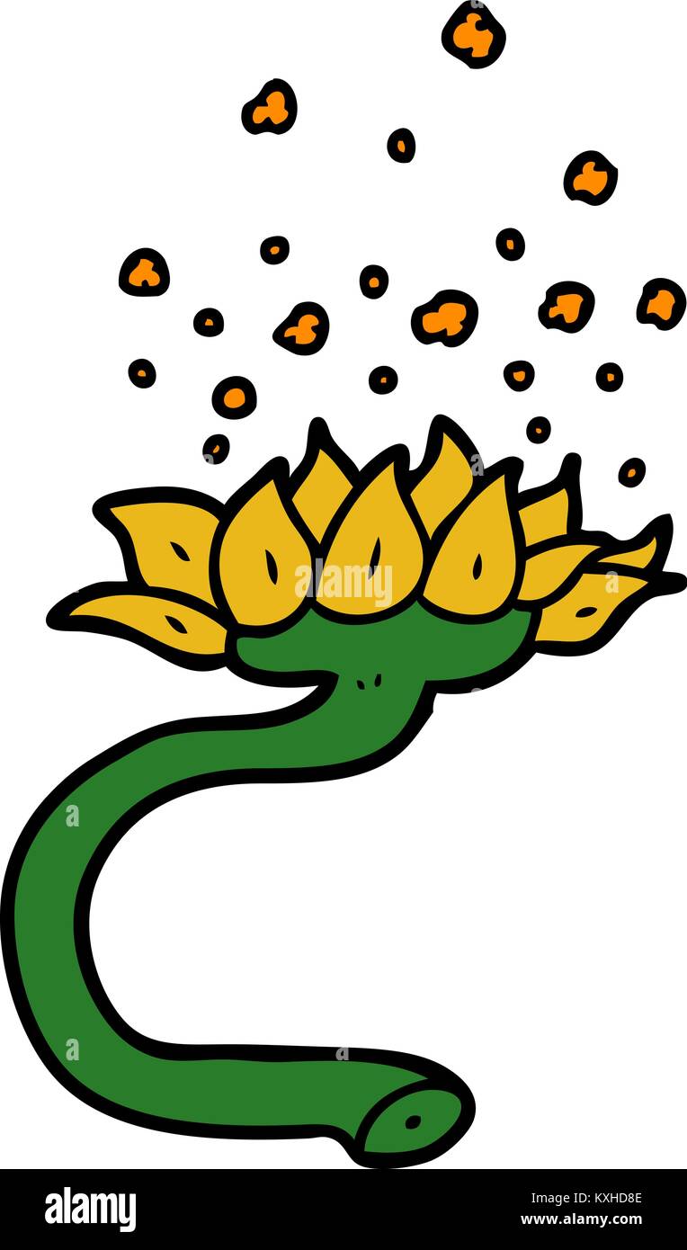 cartoon flower releasing pollen Stock Vector Image & Art - Alamy