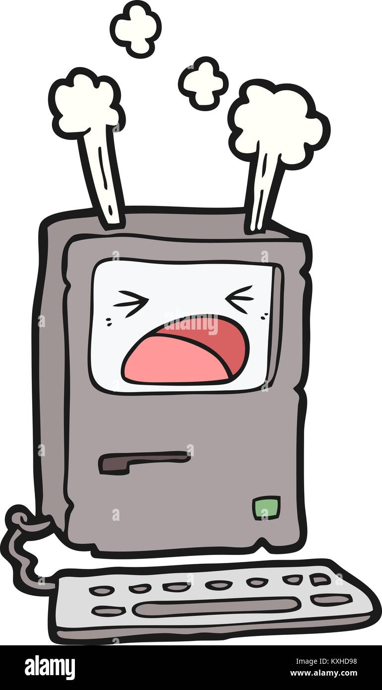 cartoon overheating computer Stock Vector Image & Art - Alamy
