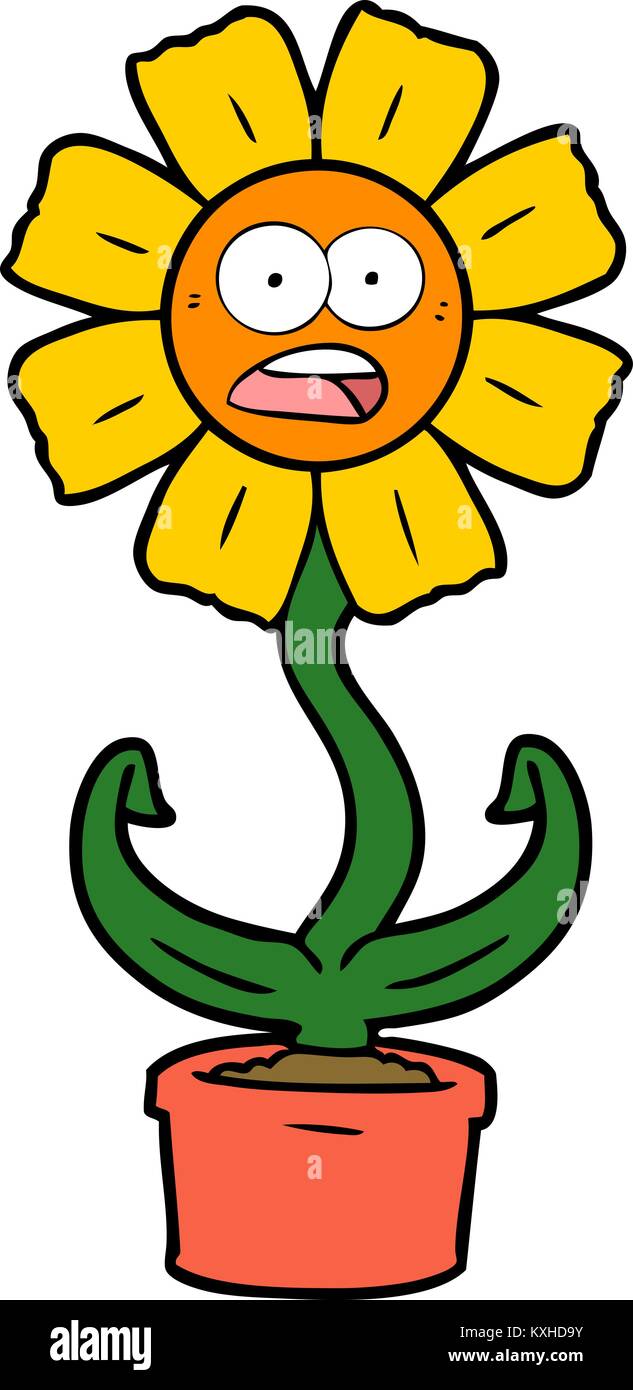 cartoon shocked flower Stock Vector Image & Art - Alamy