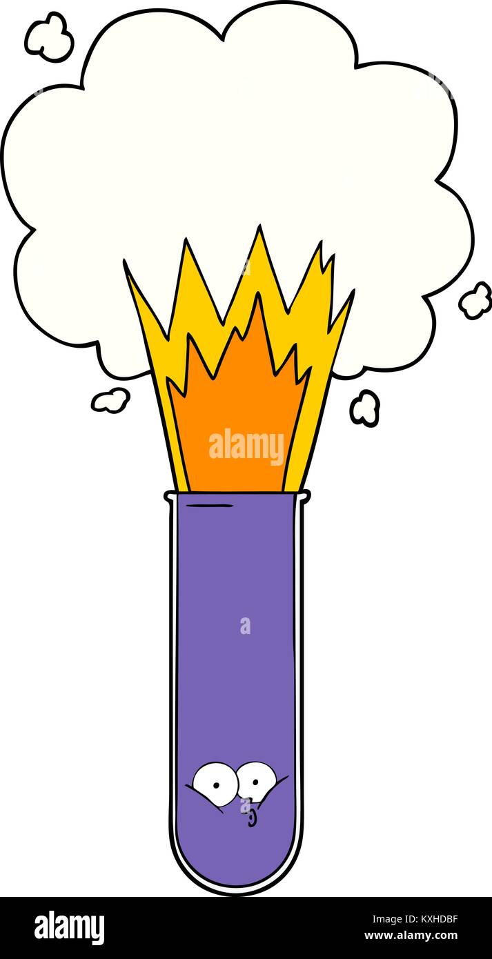cartoon exploding chemicals in test tube Stock Vector Image & Art - Alamy