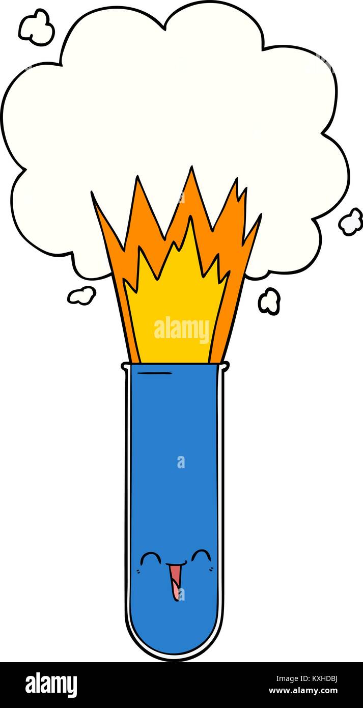 cartoon exploding chemicals in test tube Stock Vector Image & Art - Alamy