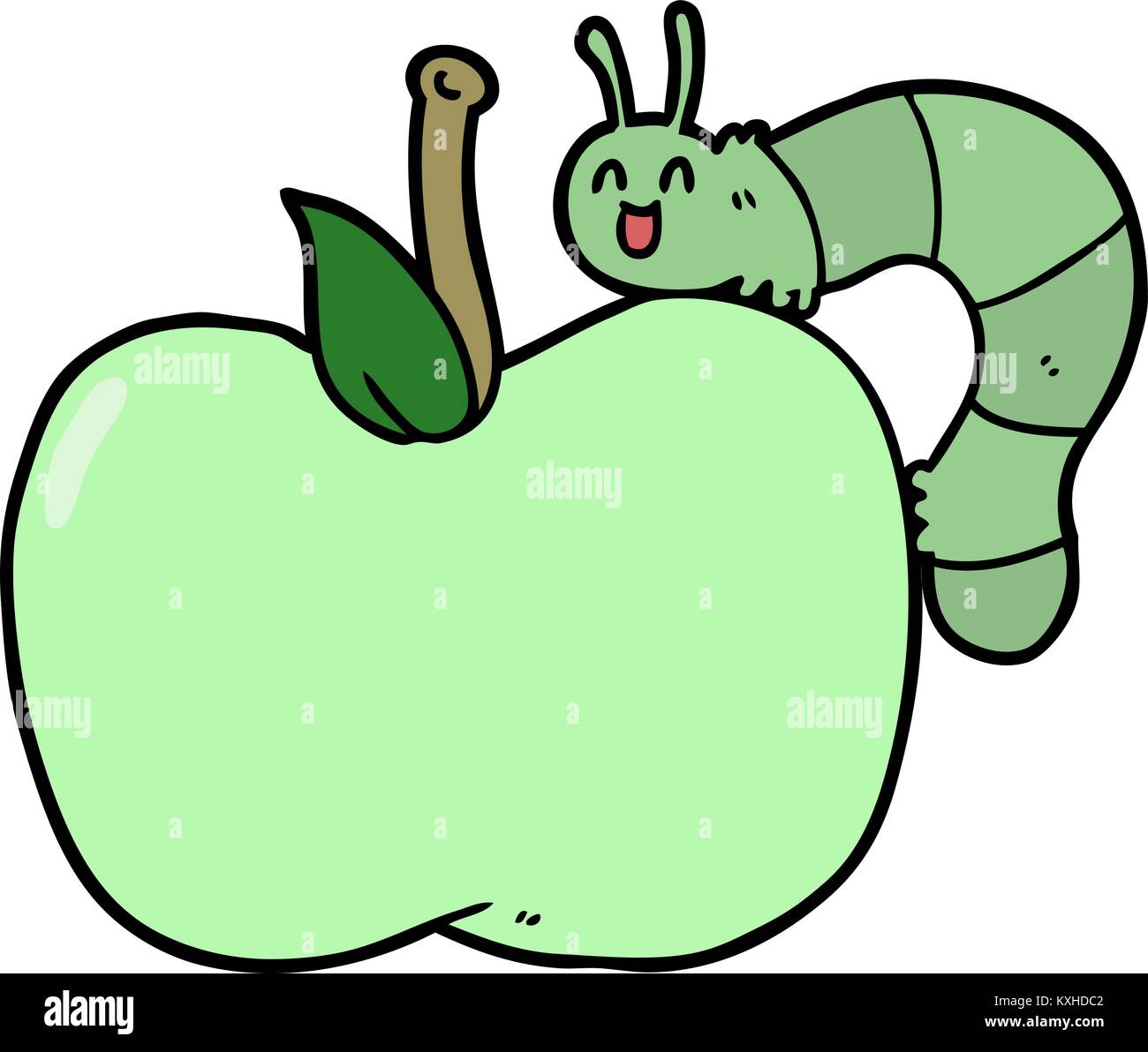 cartoon apple and bug Stock Vector Image & Art - Alamy