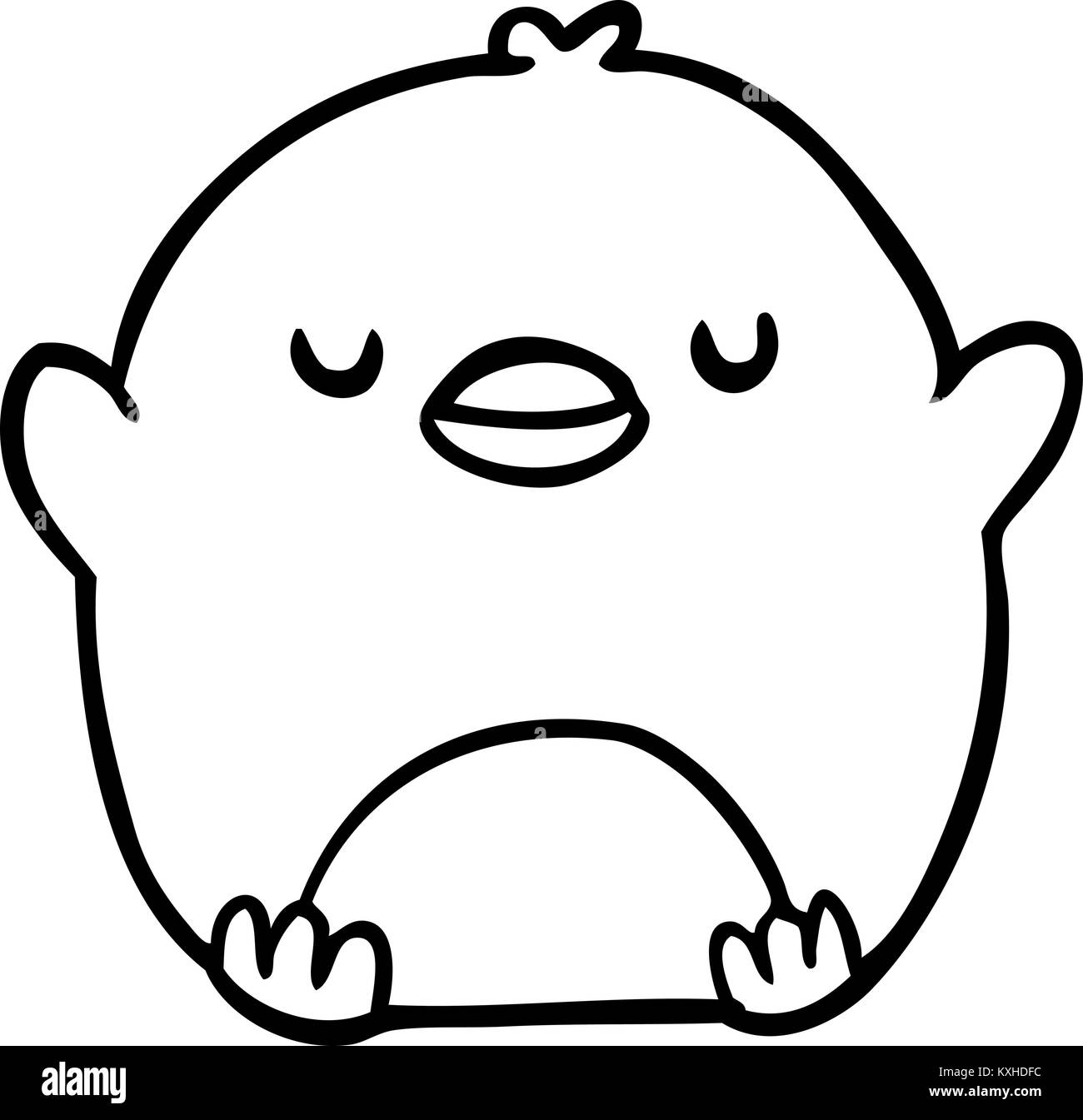 cute line drawing of a penguin Stock Vector Image & Art - Alamy