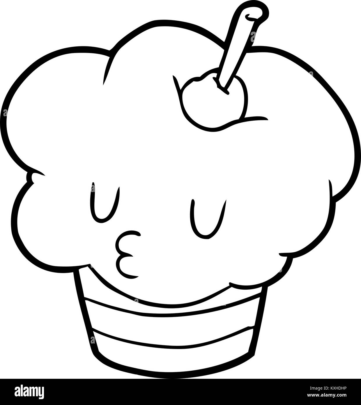 funny line drawing of a cupcake Stock Vector Image & Art - Alamy
