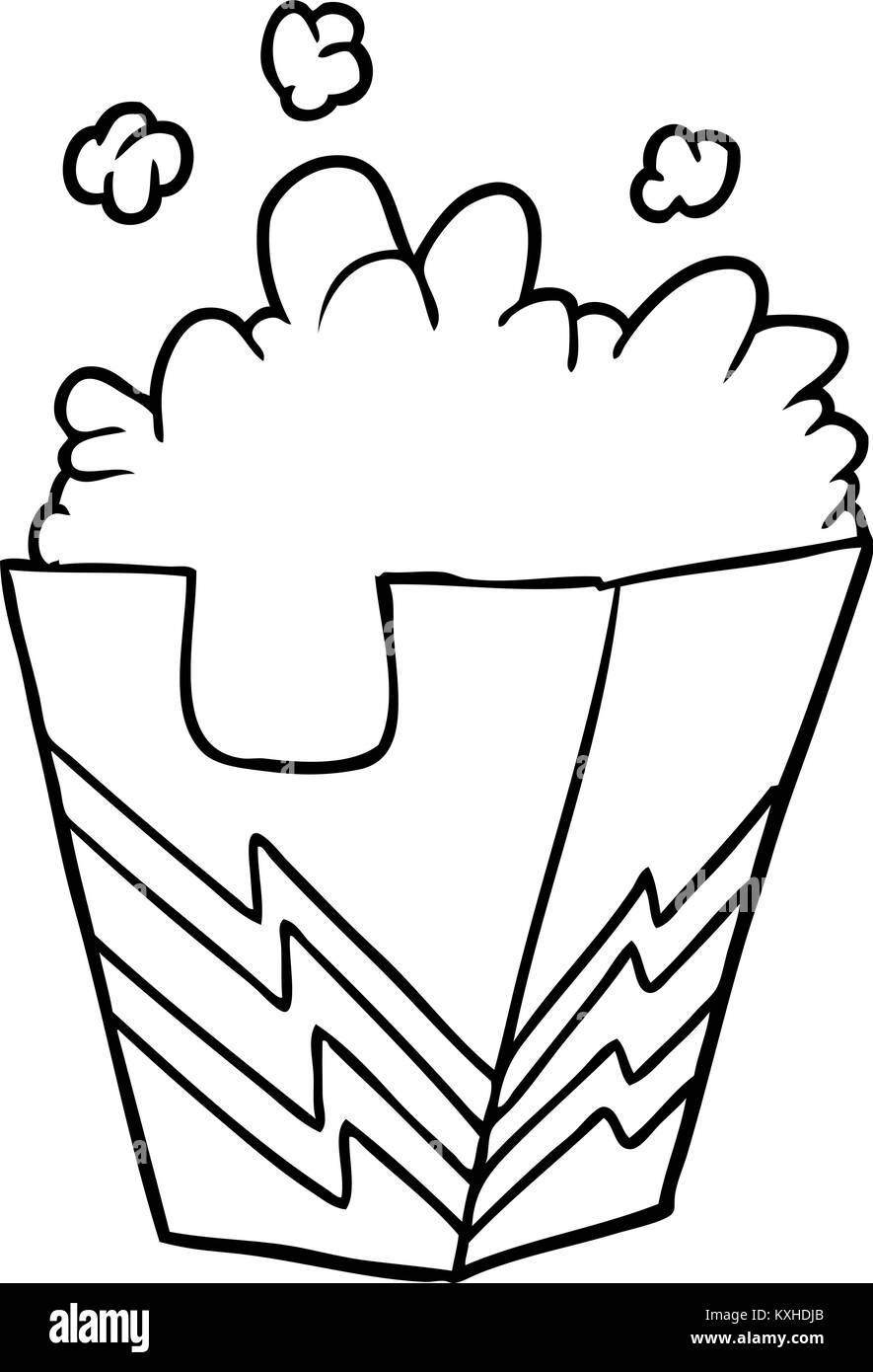line drawing of a box of popcorn Stock Vector Image & Art - Alamy