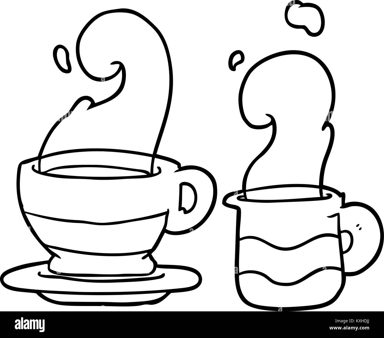 line drawing of a cup of coffee Stock Vector Image & Art - Alamy