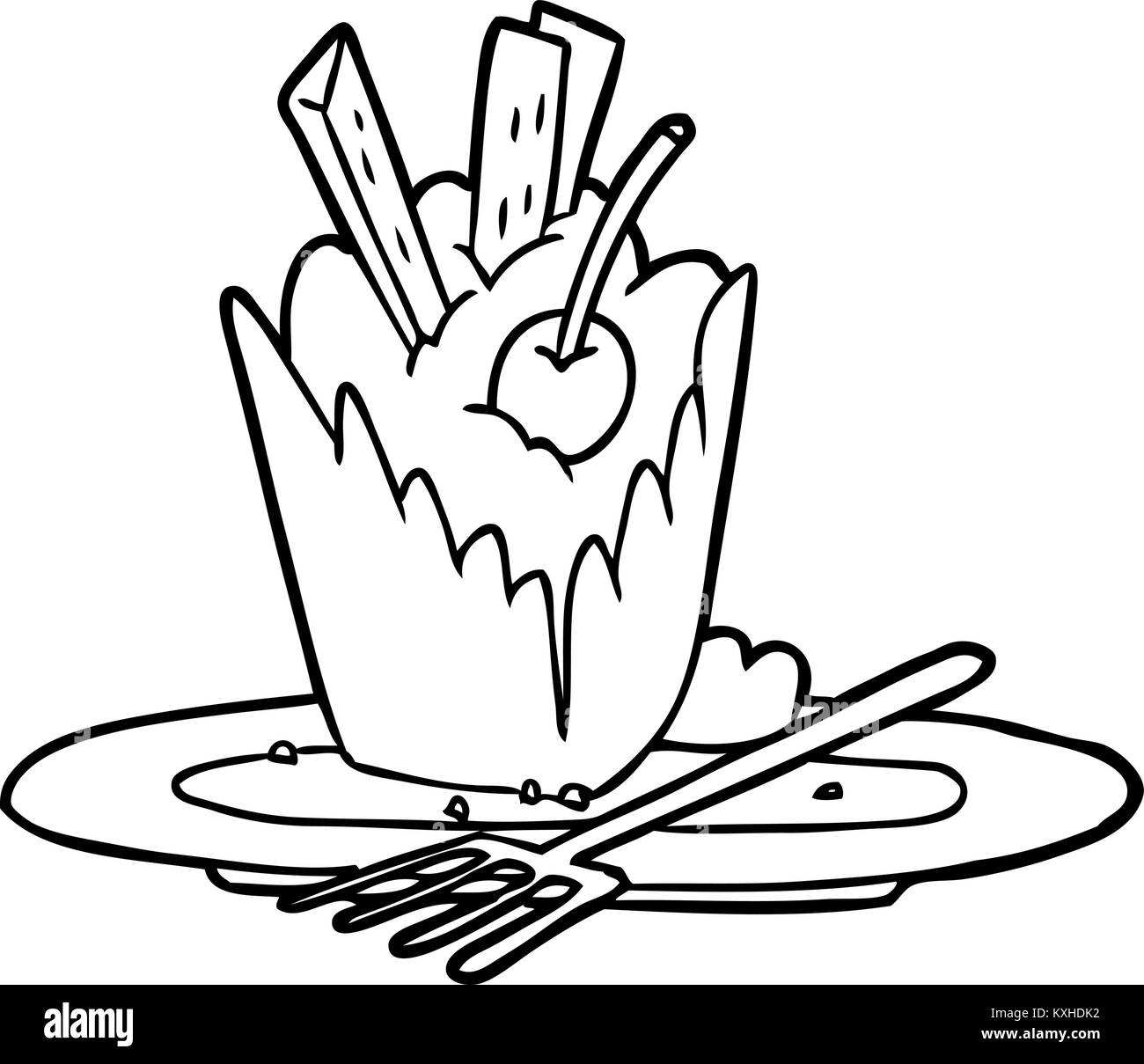 line drawing of a tasty dessert Stock Vector Image & Art - Alamy