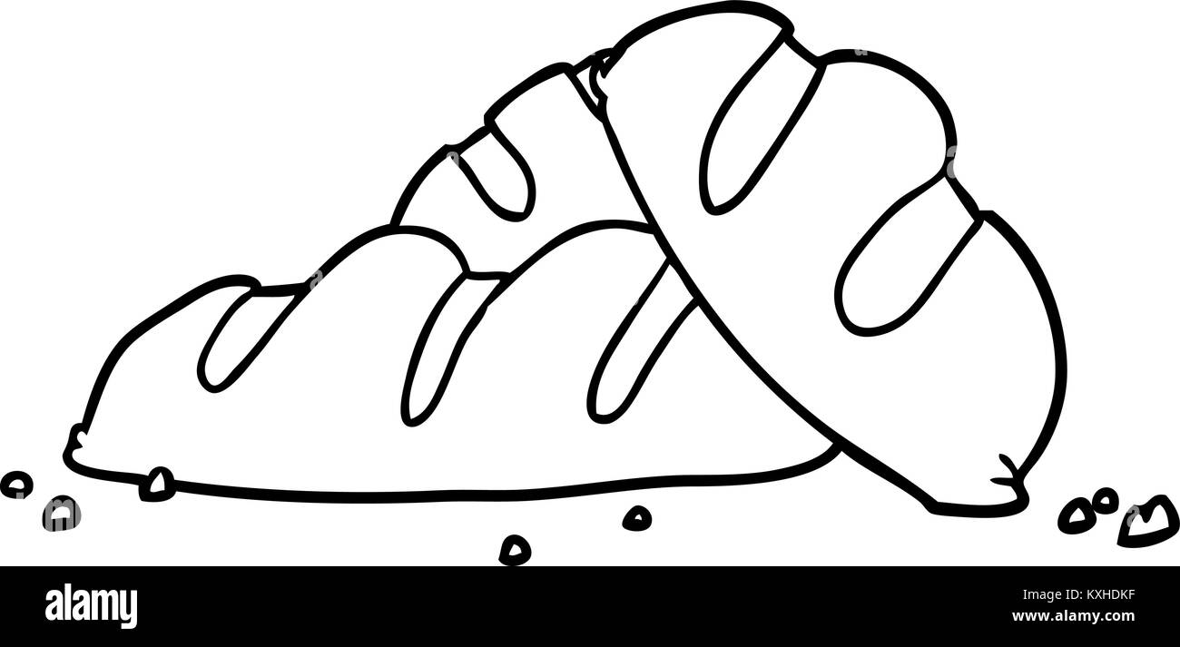 line drawing of a loaves of freshly baked bread Stock Vector Image ...