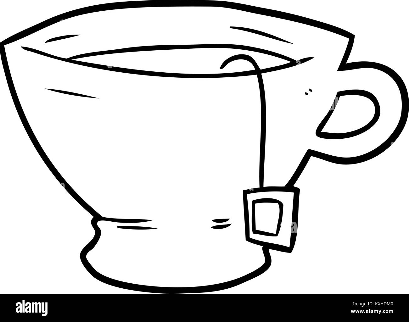 Cup tea black line Black and White Stock Photos & Images - Alamy