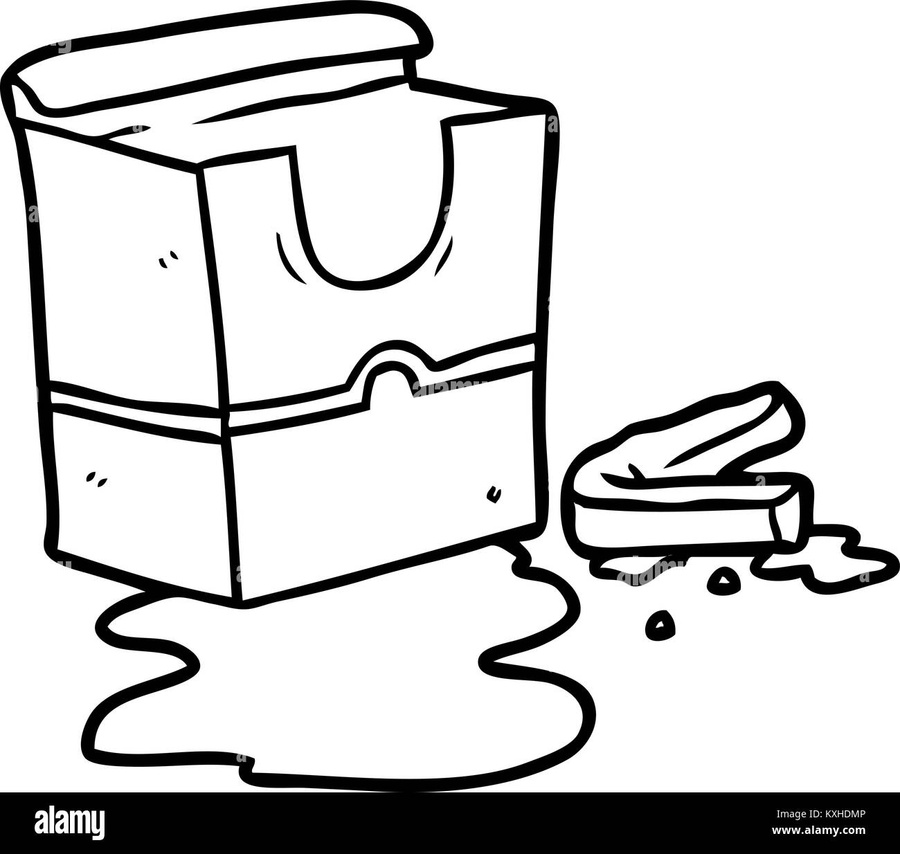 line drawing of a empty box of fries Stock Vector Image & Art - Alamy