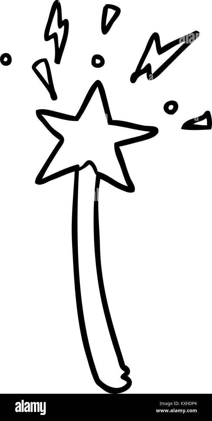 line drawing of a magic star wand Stock Vector Image & Art - Alamy