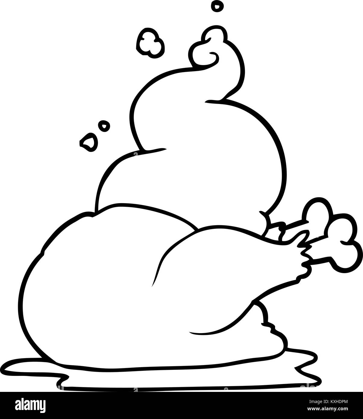 line drawing of a whole cooked chicken Stock Vector Image & Art - Alamy