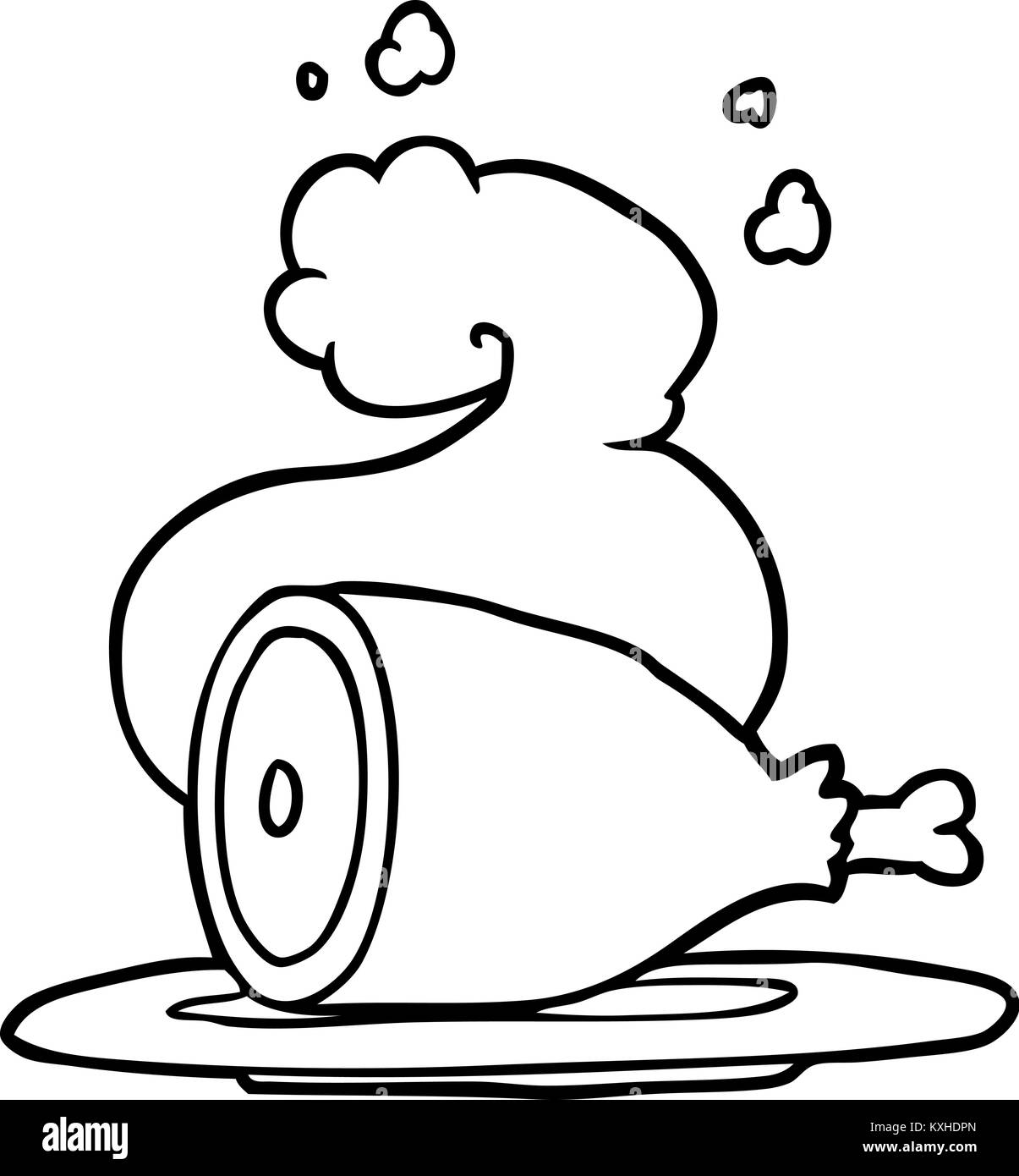 line drawing of a cooked meat Stock Vector Image & Art - Alamy