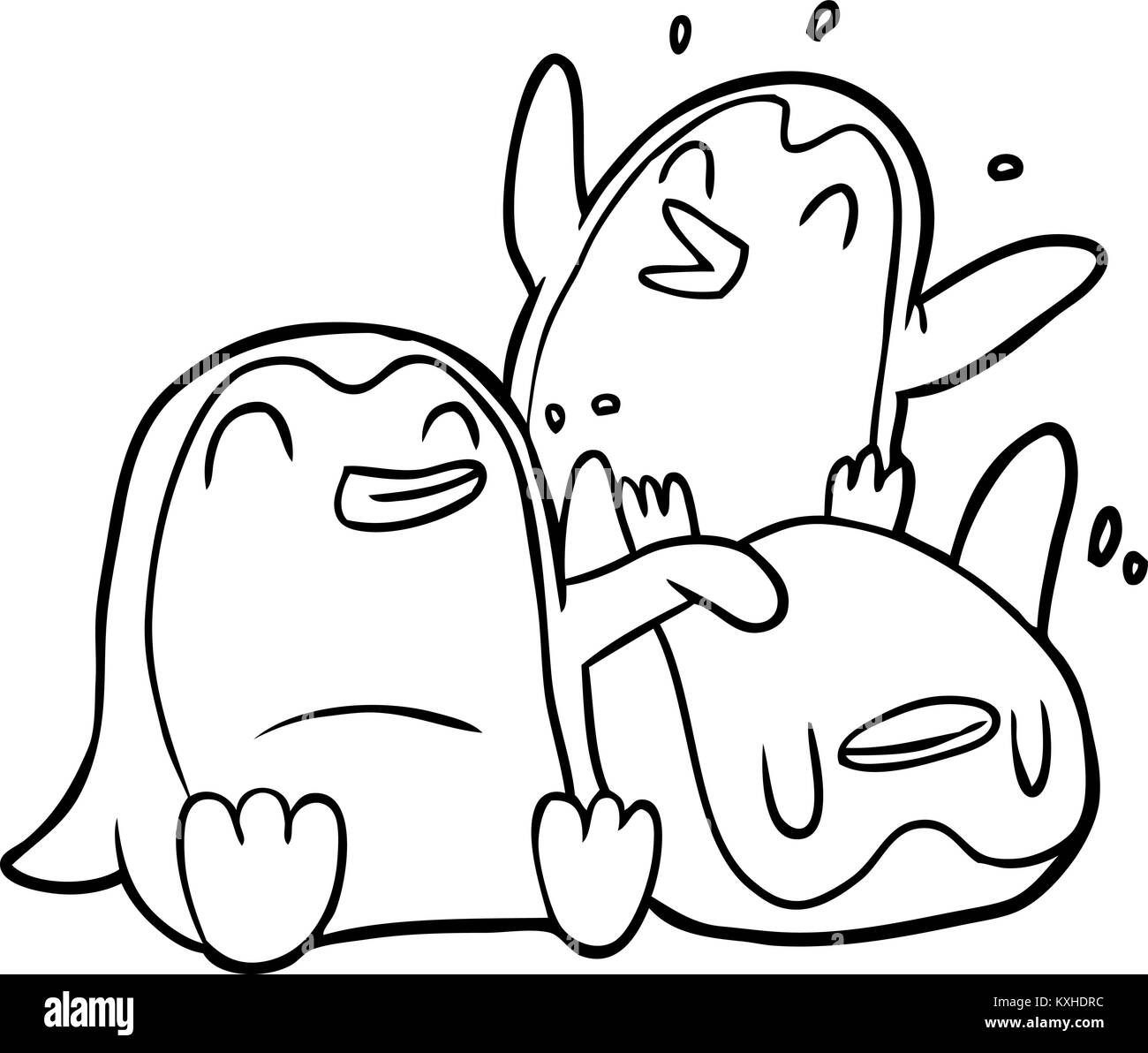 line drawing of a happy penguins Stock Vector Image & Art - Alamy
