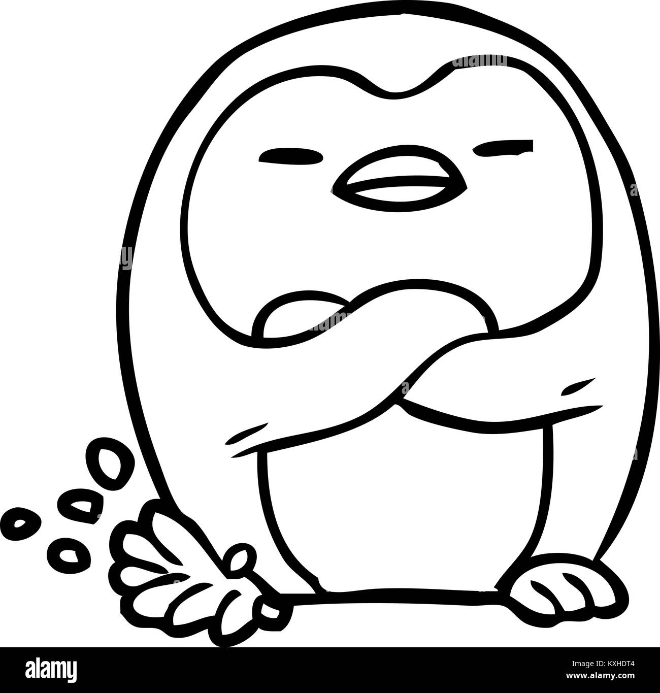 line drawing of a penguin tapping foot Stock Vector Image & Art - Alamy