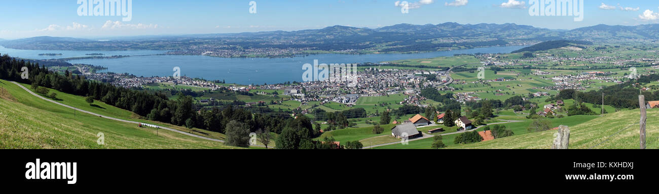 Panorama of Lachen and lake Zurich Stock Photo - Alamy