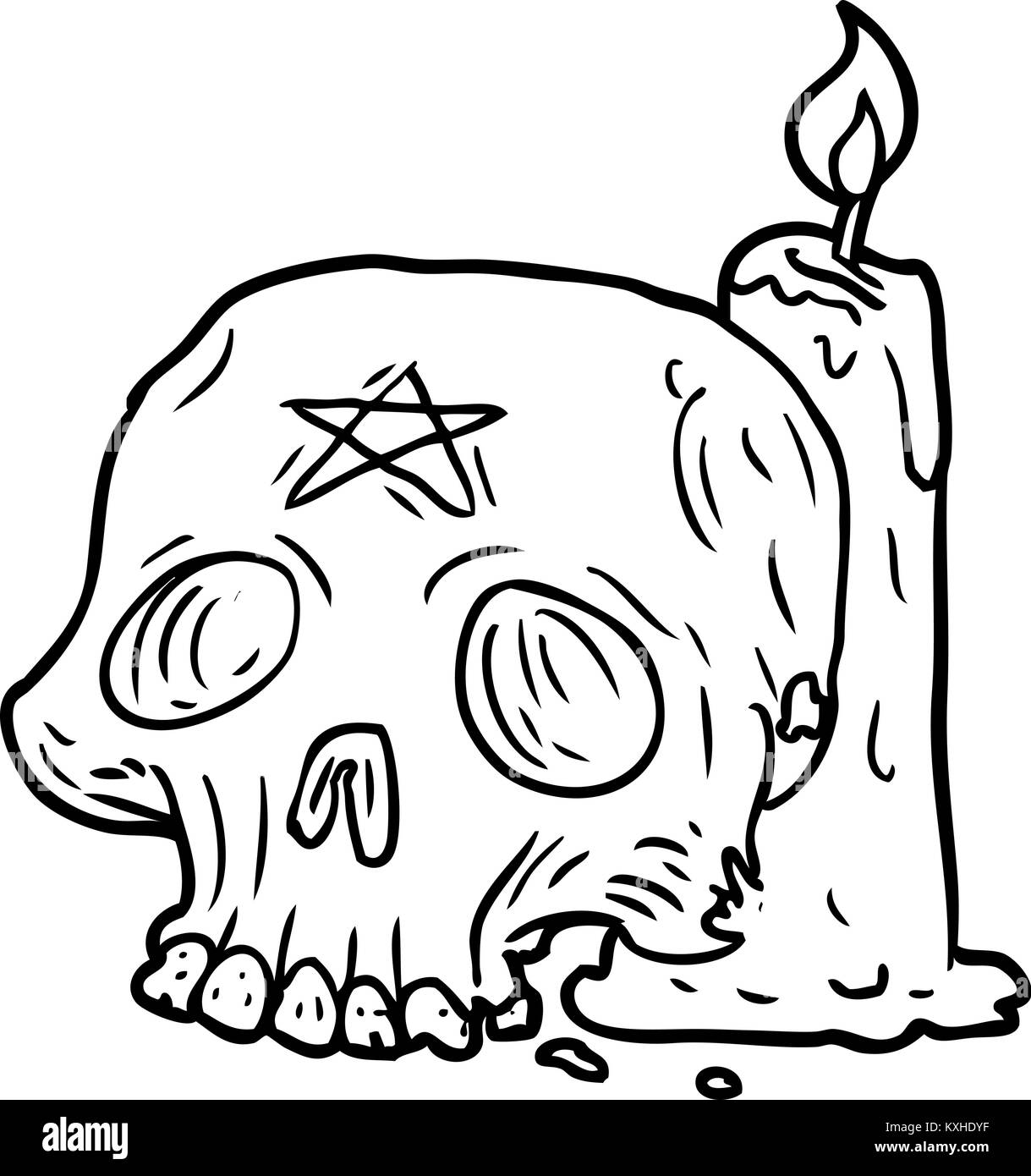 Cartoon Spooky Candle Black and White Stock Photos & Images - Alamy