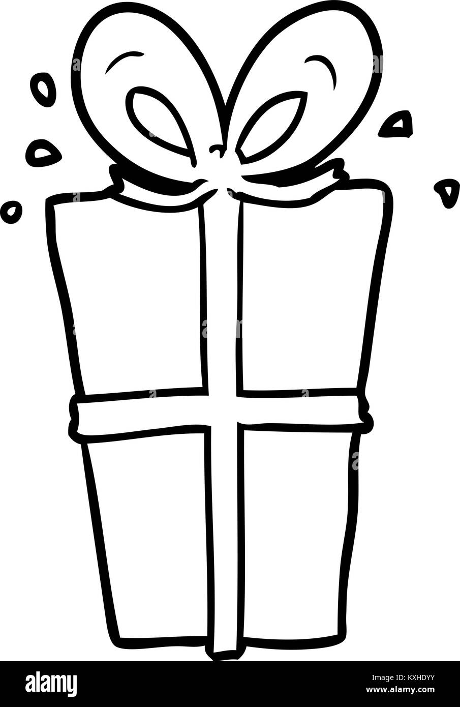line drawing of a wrapped gift Stock Vector Image & Art - Alamy