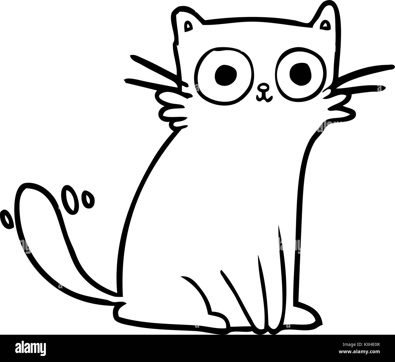 line drawing of a staring cat Stock Vector Image & Art - Alamy