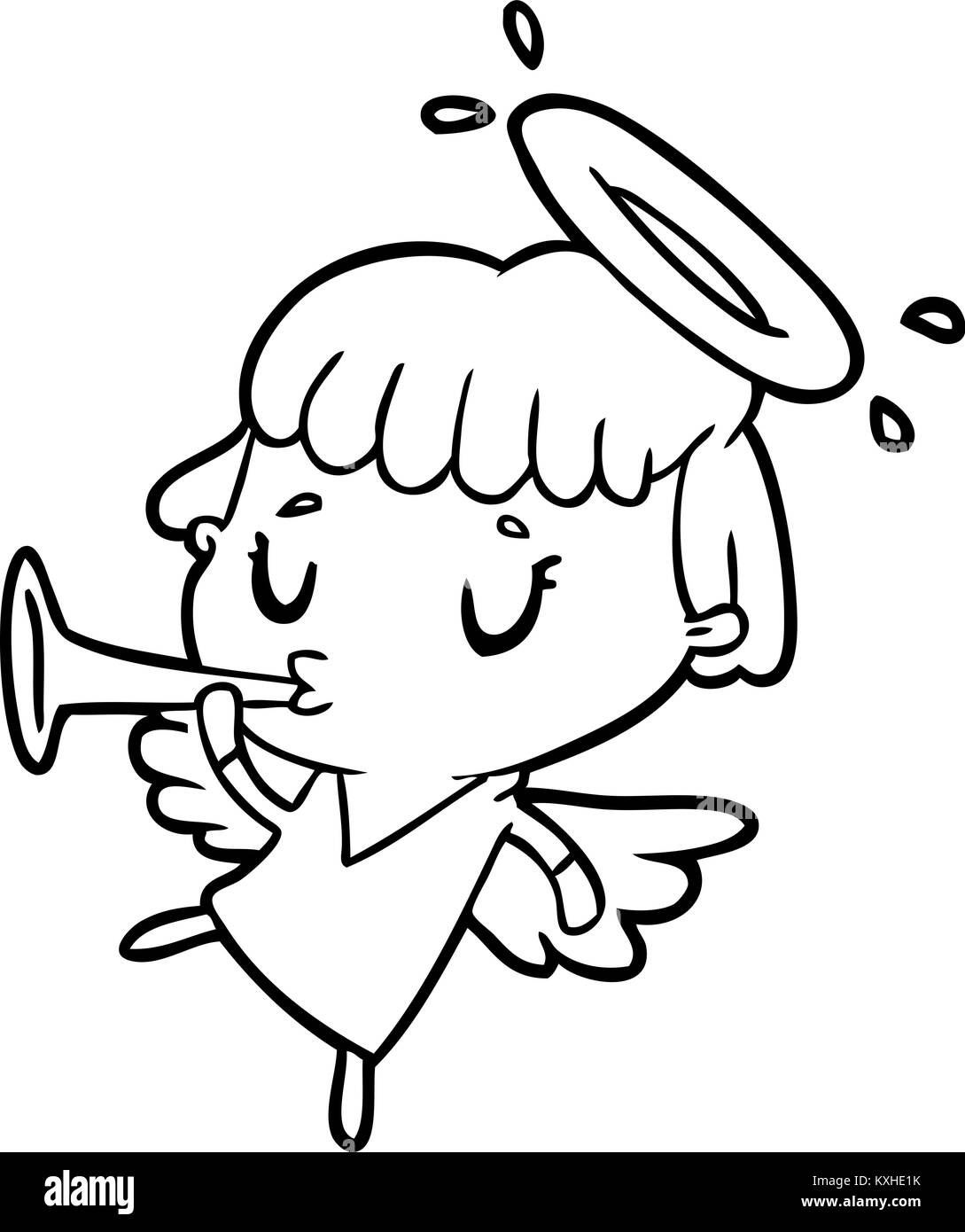 cute line drawing of a angel Stock Vector Image & Art - Alamy