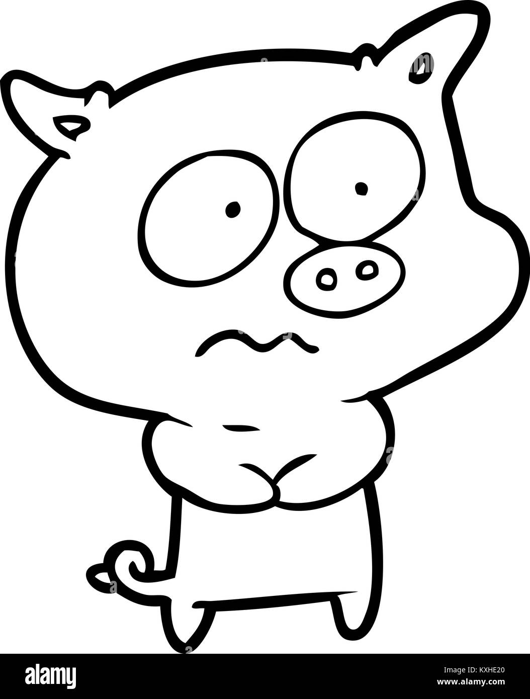 line drawing of a nervous pig Stock Vector Image & Art - Alamy