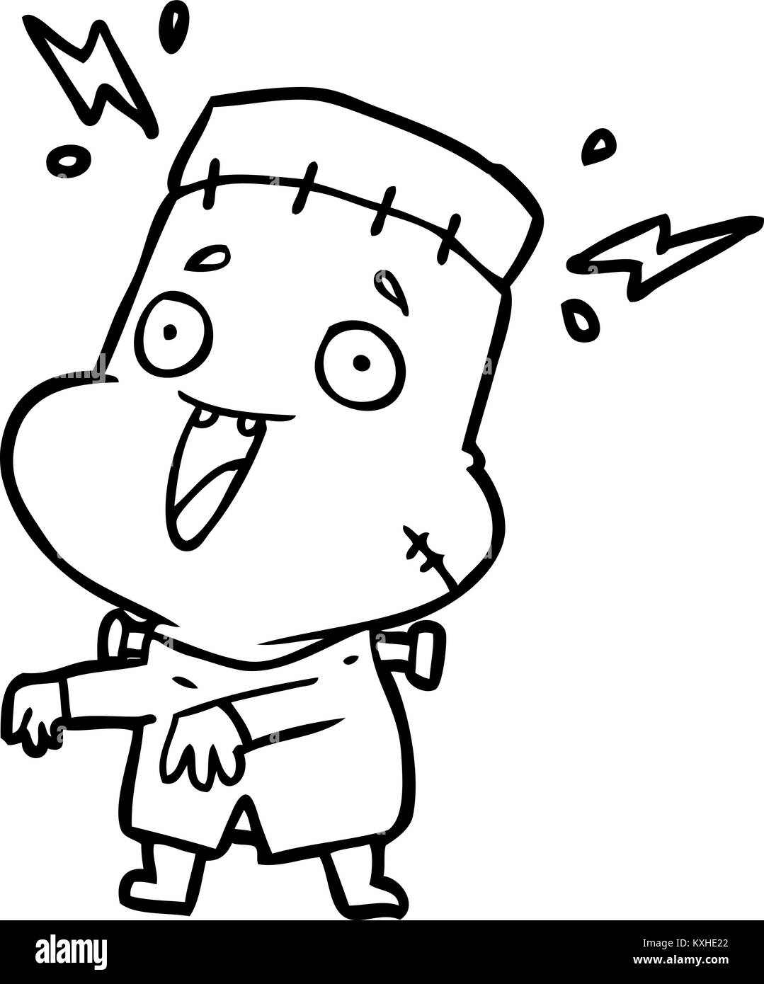 line drawing of a undead monster creation man Stock Vector Image & Art ...