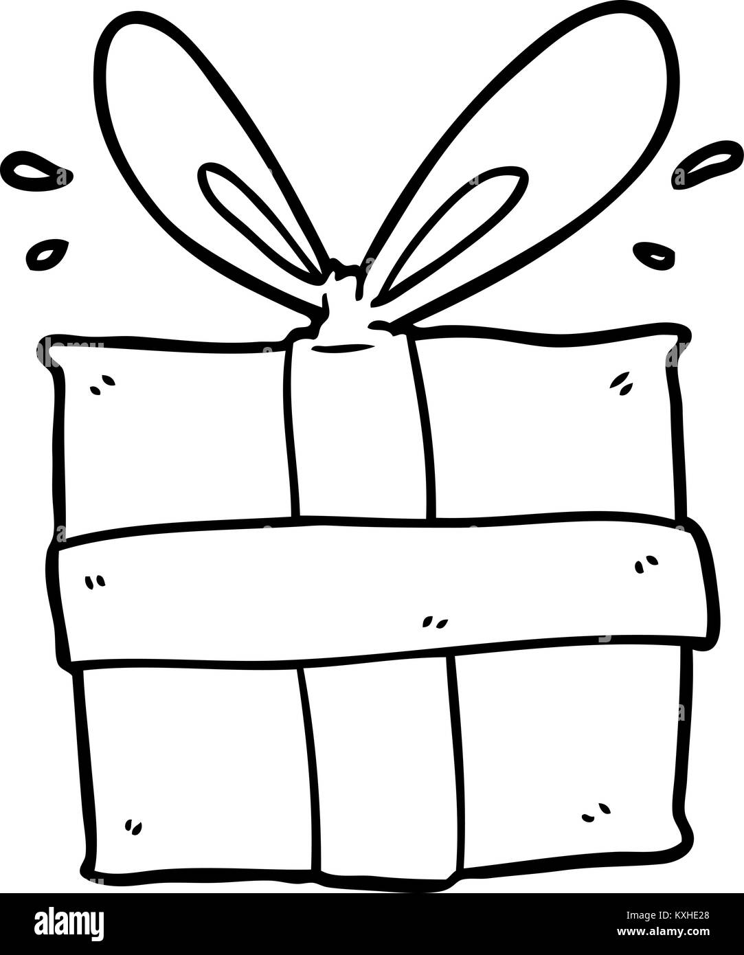 line drawing of a wrapped gift Stock Vector Image & Art - Alamy