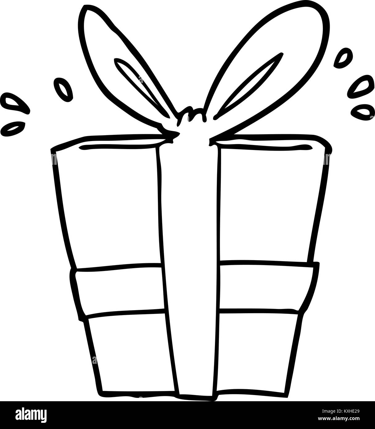 line drawing of a wrapped gift Stock Vector Image & Art - Alamy
