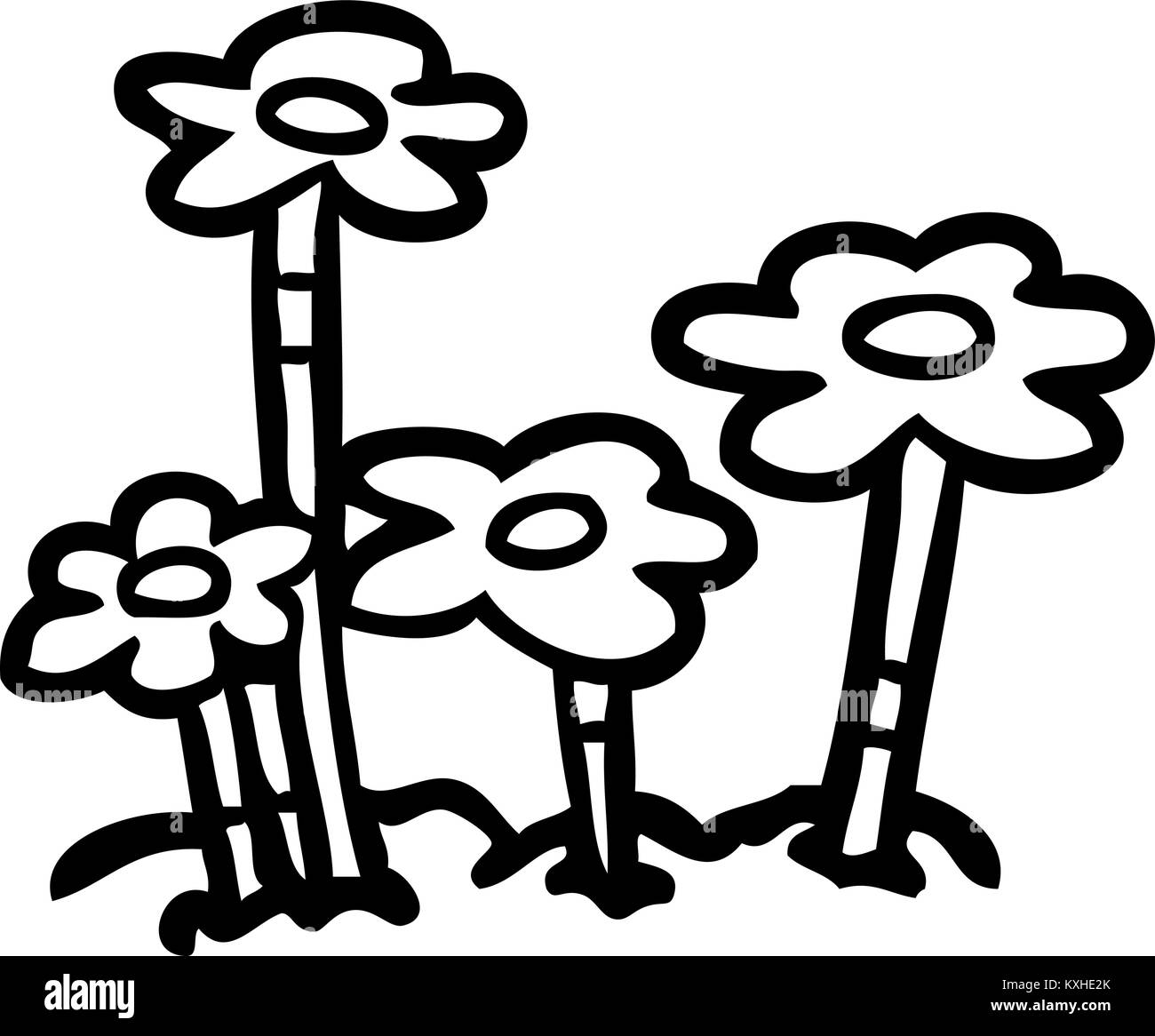 line drawing of a flowers Stock Vector Image & Art - Alamy