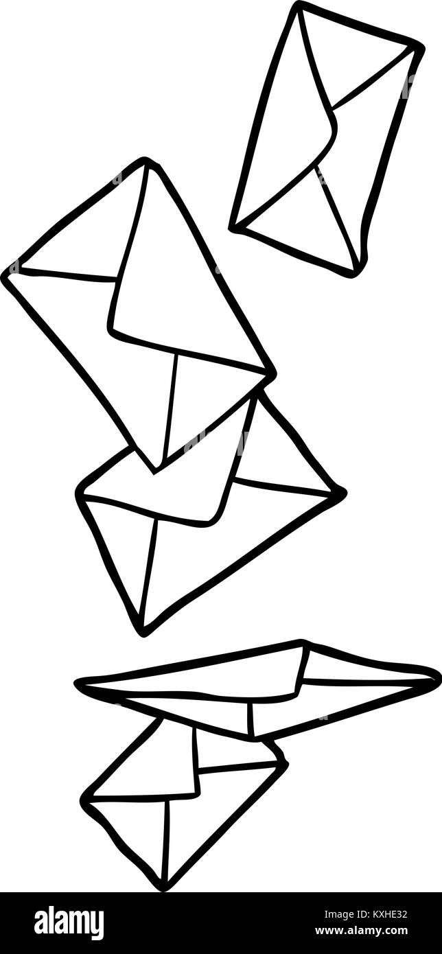 line drawing of a envelopes falling Stock Vector Image & Art - Alamy