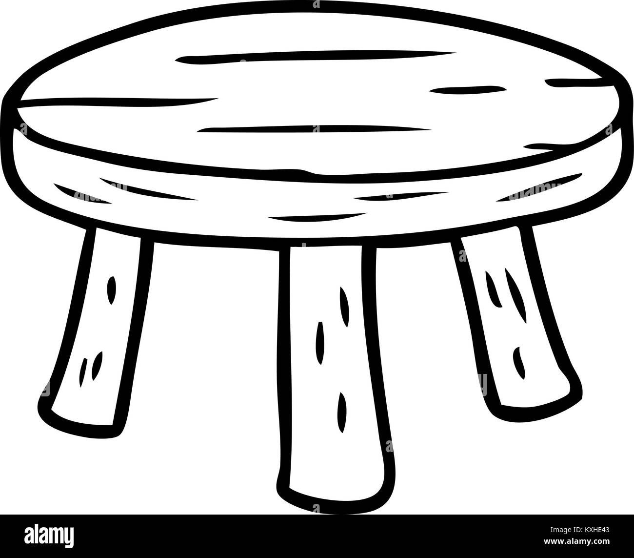 line drawing of a small wooden stool Stock Vector Image & Art - Alamy