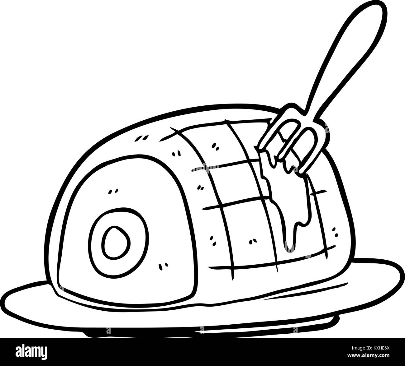 line drawing of a plate of cooked beef Stock Vector Image & Art - Alamy