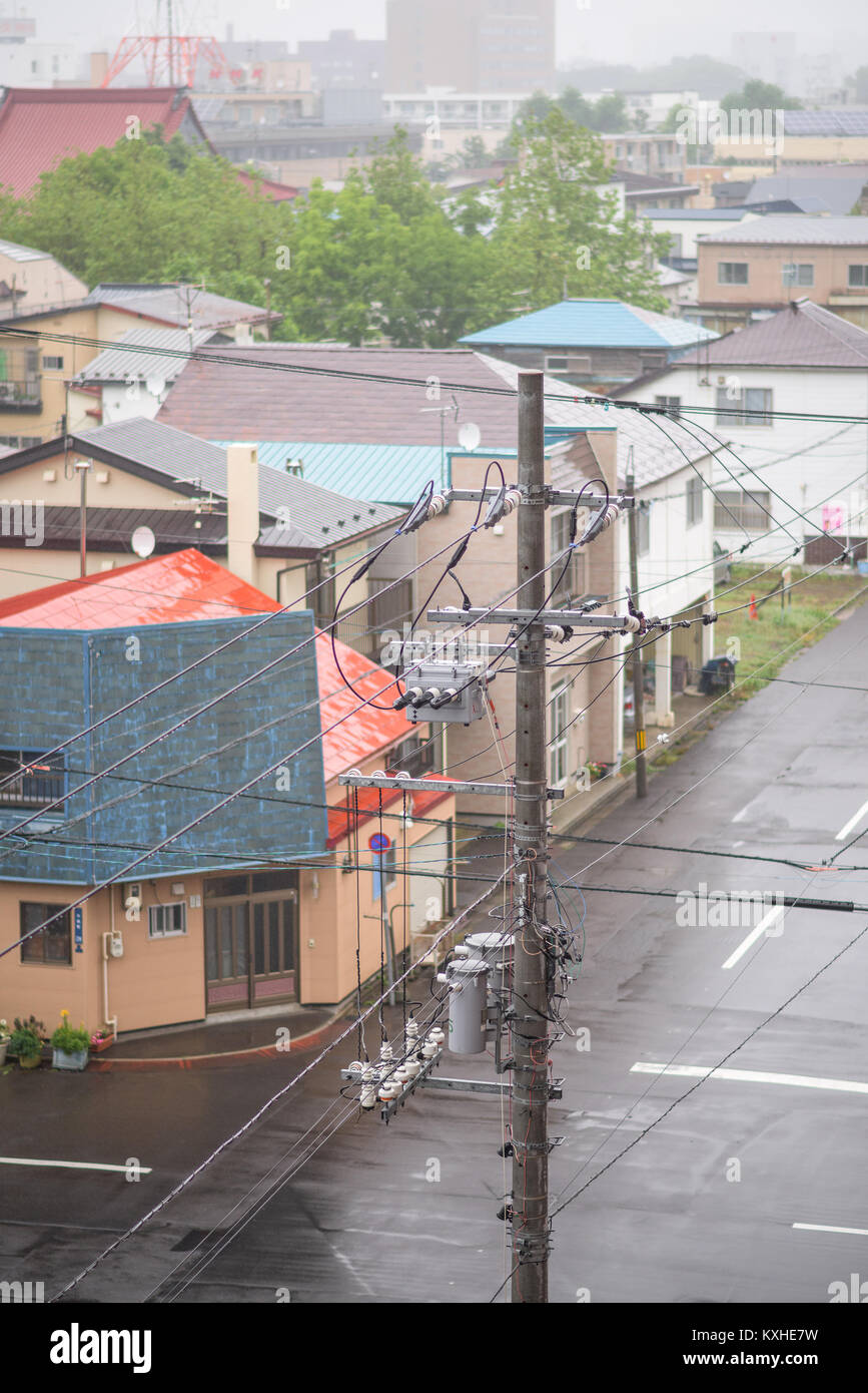 electric post in Hakodate, Japan Stock Photo - Alamy